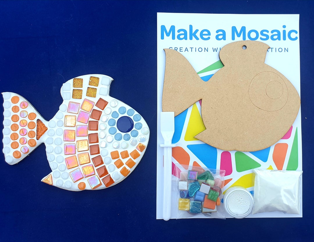 Make a Mosaic Fish Craft Kit - Under the Sea - Christmas Gift - Etsy