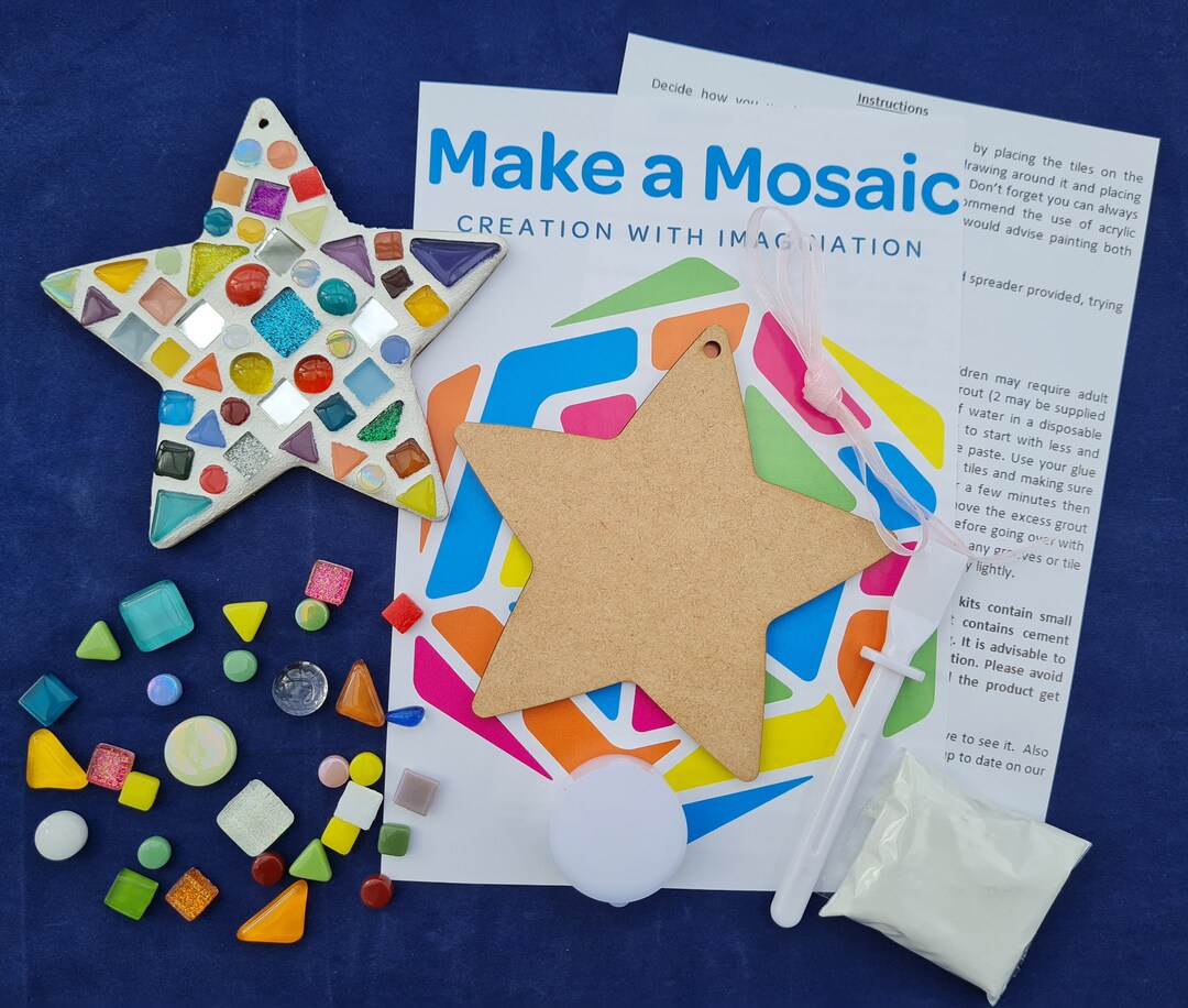Mosaic Hanging Star Craft Kit - Make Your Own - Craft Gift -**MULTIBUY ...