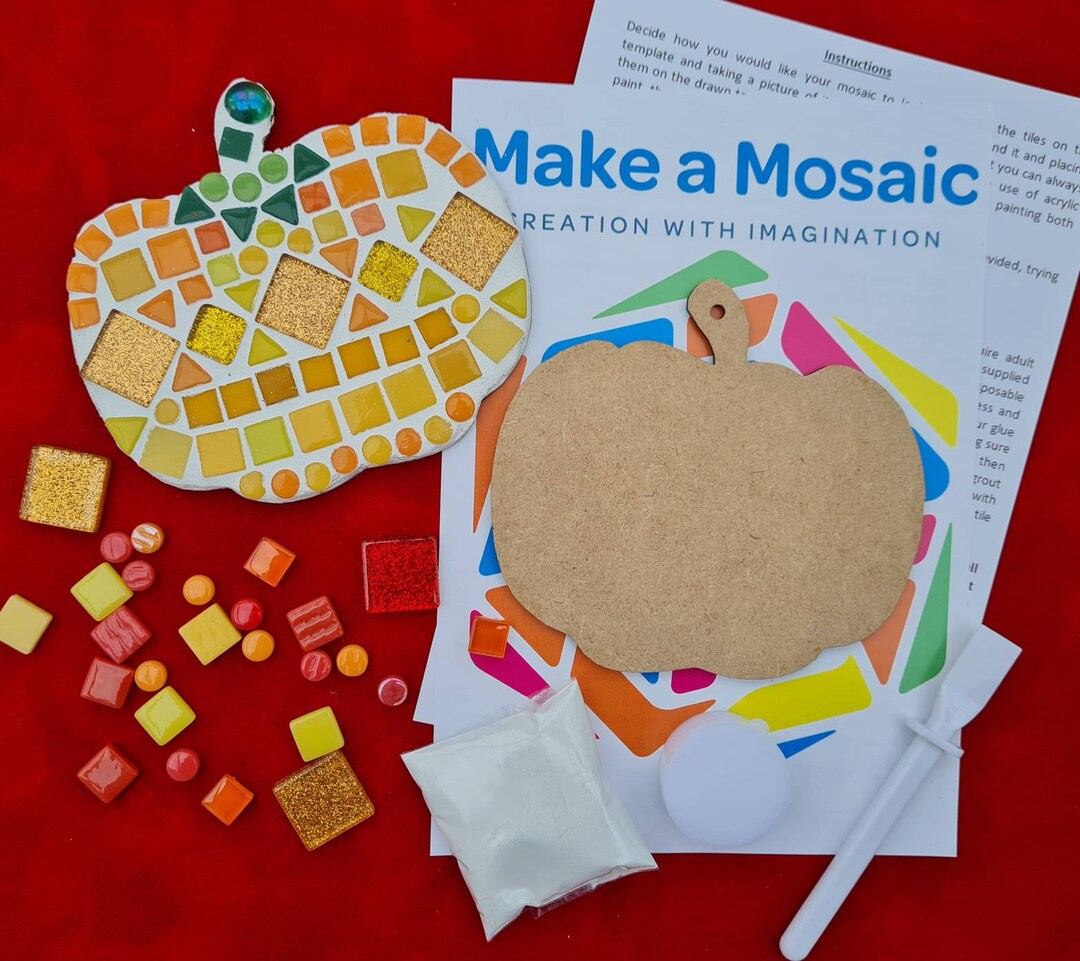 Make a Mosaic Halloween Craft Kit - Pumpkin - Halloween Crafts - Etsy