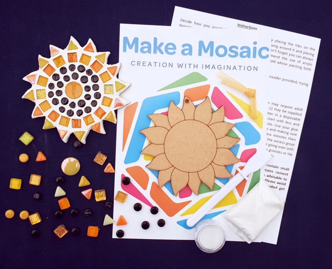Mosaic Sunflower Craft Kit - Make Your Own - Mosaic Crafts - Etsy