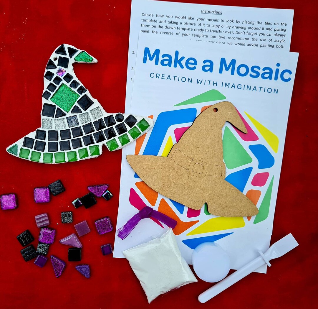 Make a Mosaic Halloween Craft Kit - Witches Hat - Halloween Crafts - Etsy