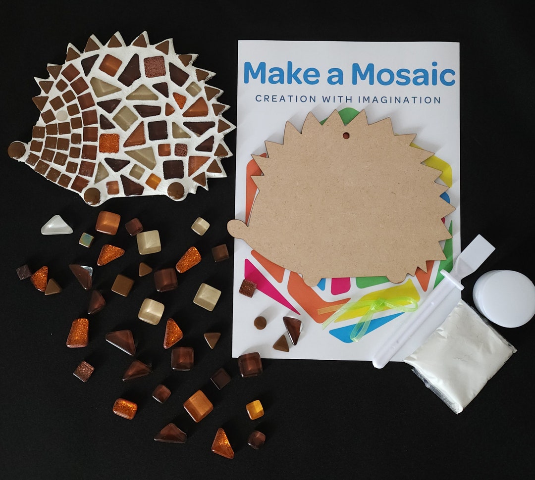 Make a Mosaic Hedgehog Craft Kit - Any Colour Combination - Hedgehog ...