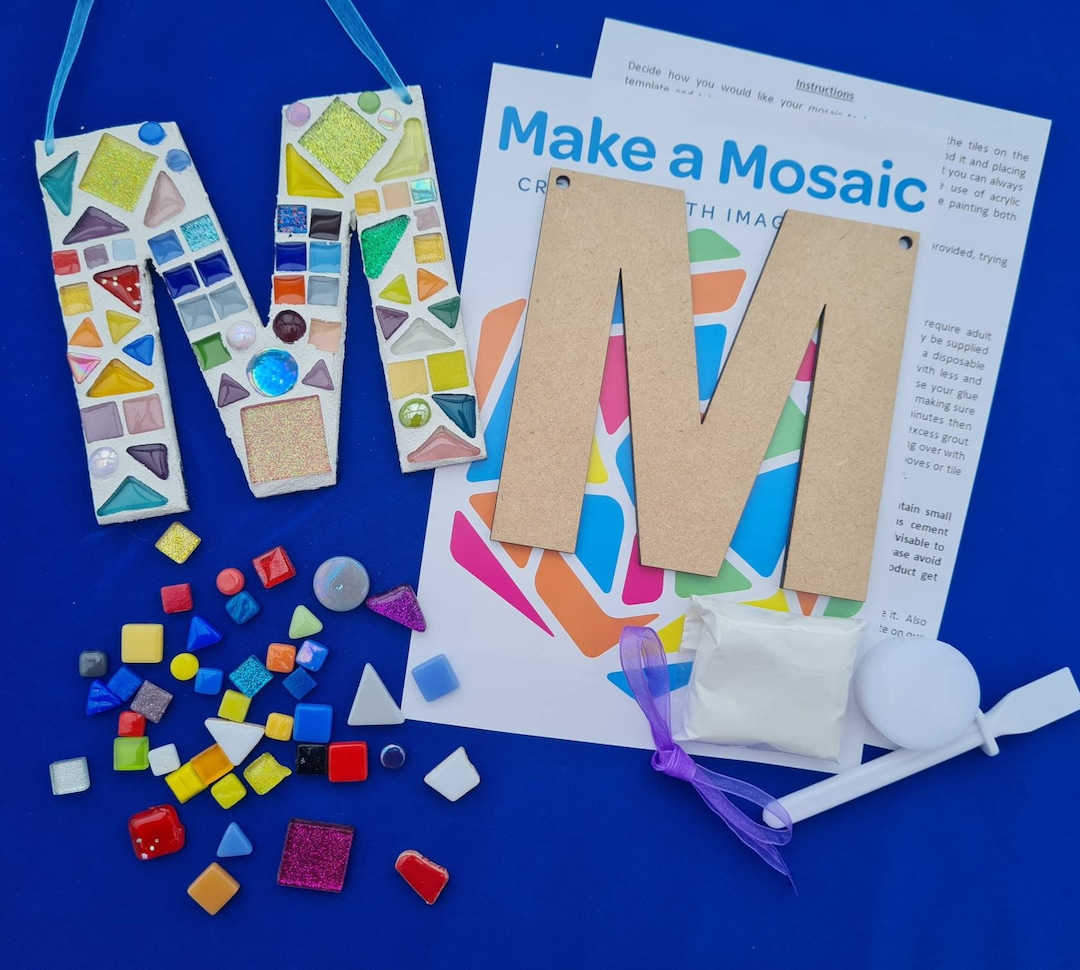 Mosaic Letter Craft Kit - Hanging Letters - Any Initial - Any Colour ...