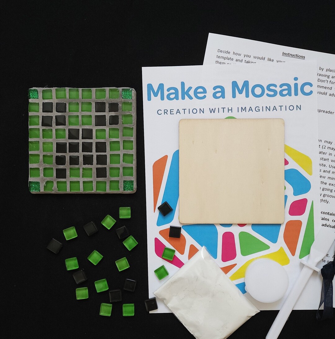 Make a Mosaic Minecraft Creeper Inspired Coaster Kit - Etsy