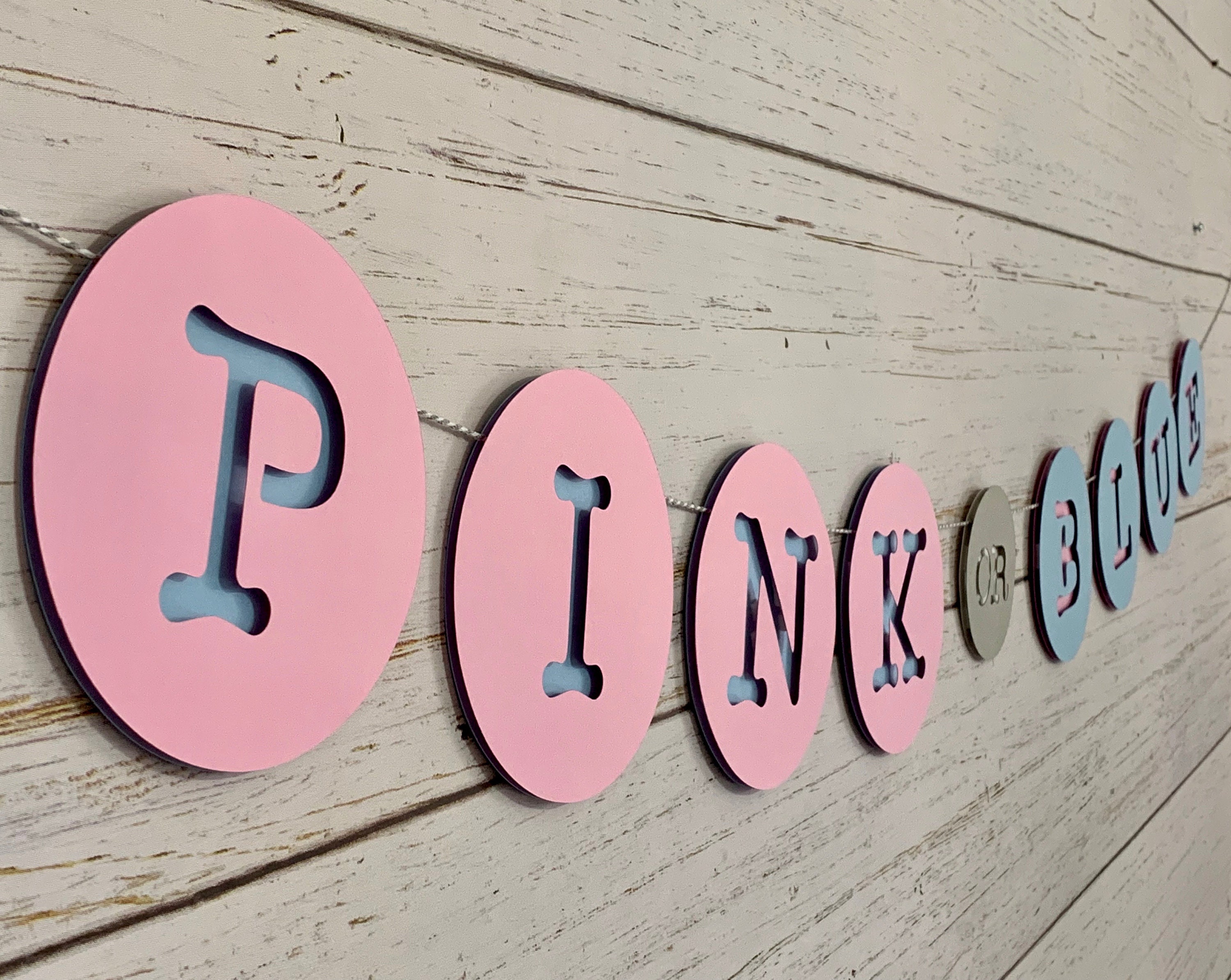 Pink Or Blue Banner Gender Reveal Banner He Or She Banner Etsy
