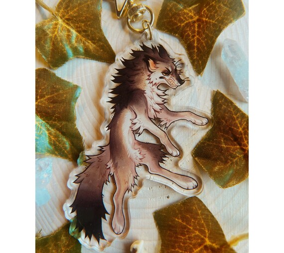 Wolf Acrylic Keychain double Sided - Etsy