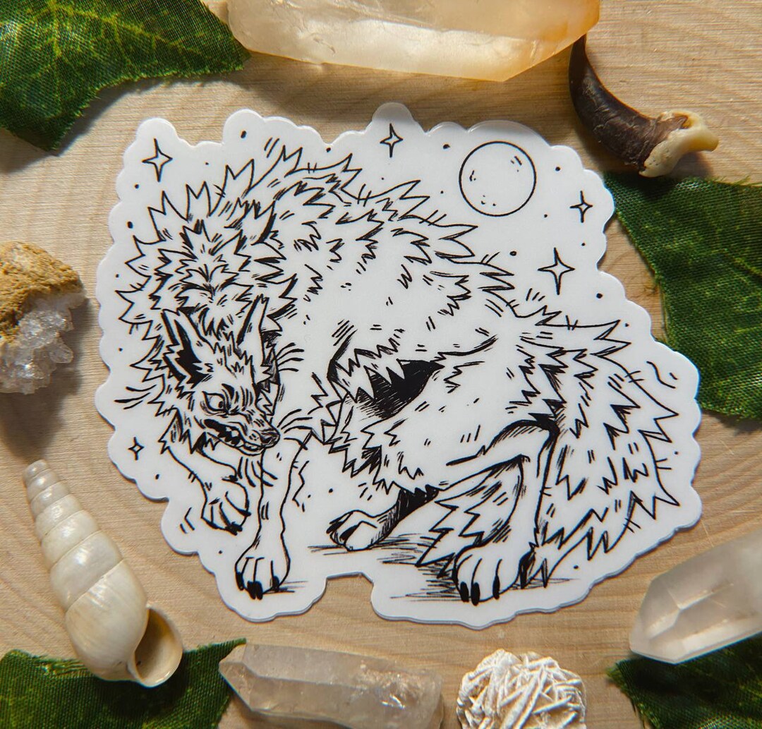 Werewolf Doodle Sticker - Etsy