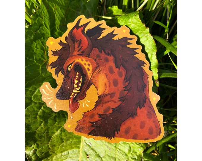 Grinning Hyena Sticker - Kraft Paper Material - Etsy
