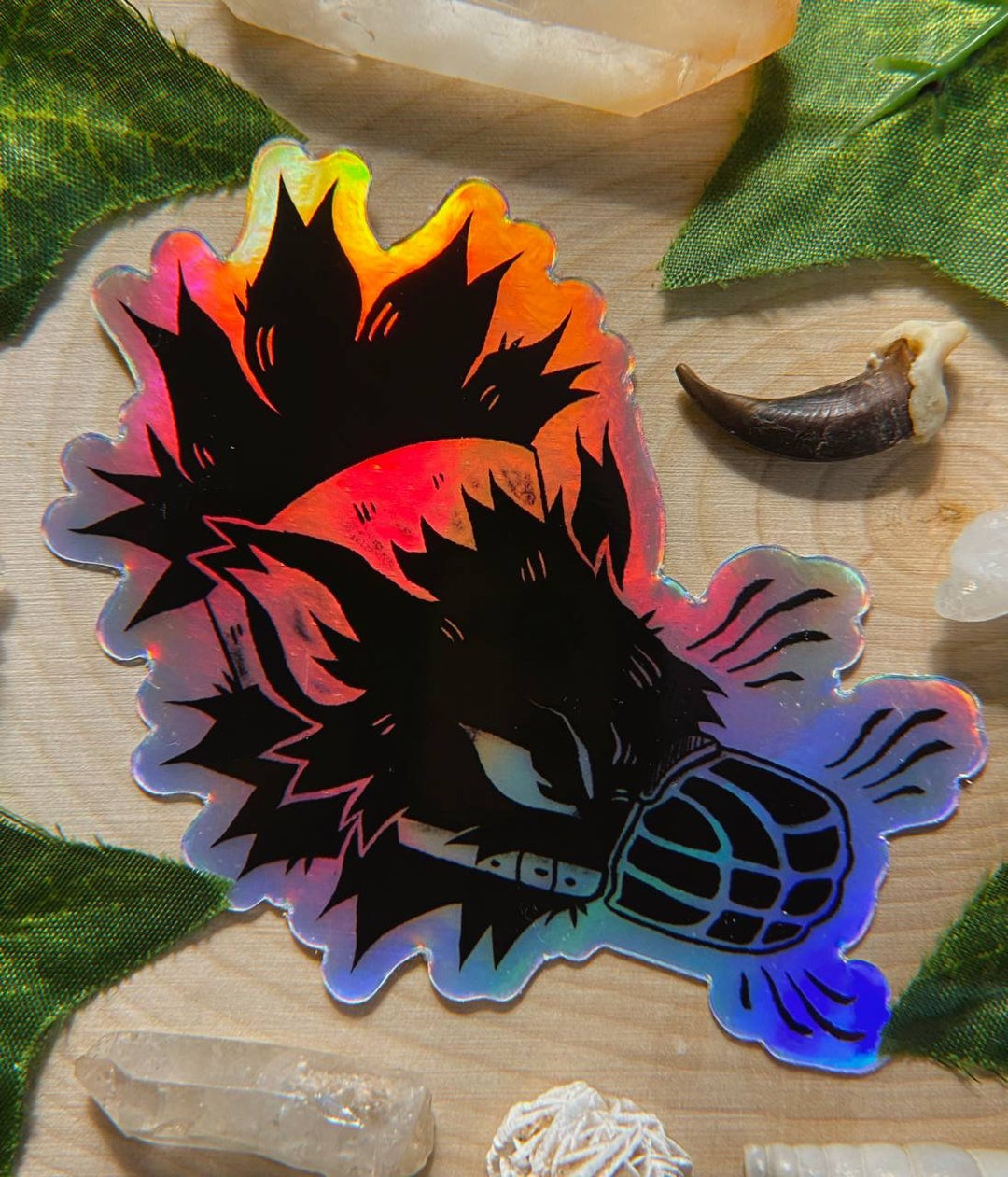 HOLO Muzzled Wolf Sticker - Etsy