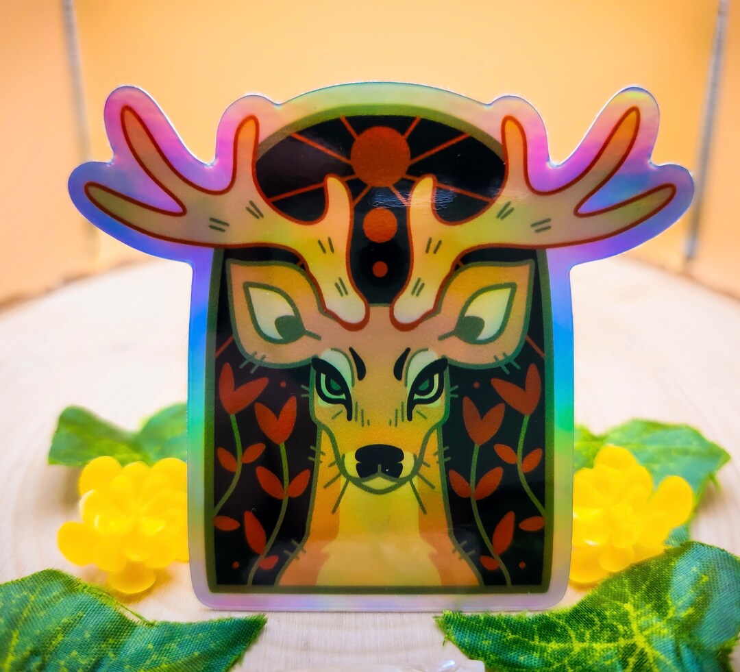 Holo Blood Moon Buck Sticker - Etsy