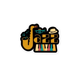 Classy Jazz Soul Stickers, Saxophone Sticker, Piano Sticker, Jazz Music ...
