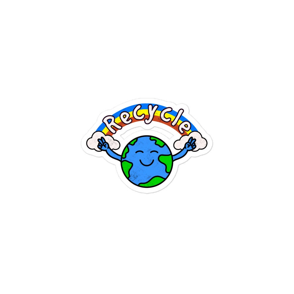 Earth Recycle Peace Sticker, Recycling Sticker, Pro Recycle Sticker ...