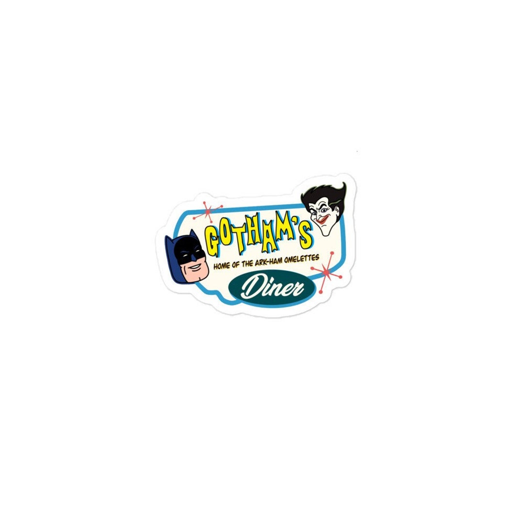 Gotham's Diner Sticker, Gotham City Stickers, Retro Batman Sticker ...