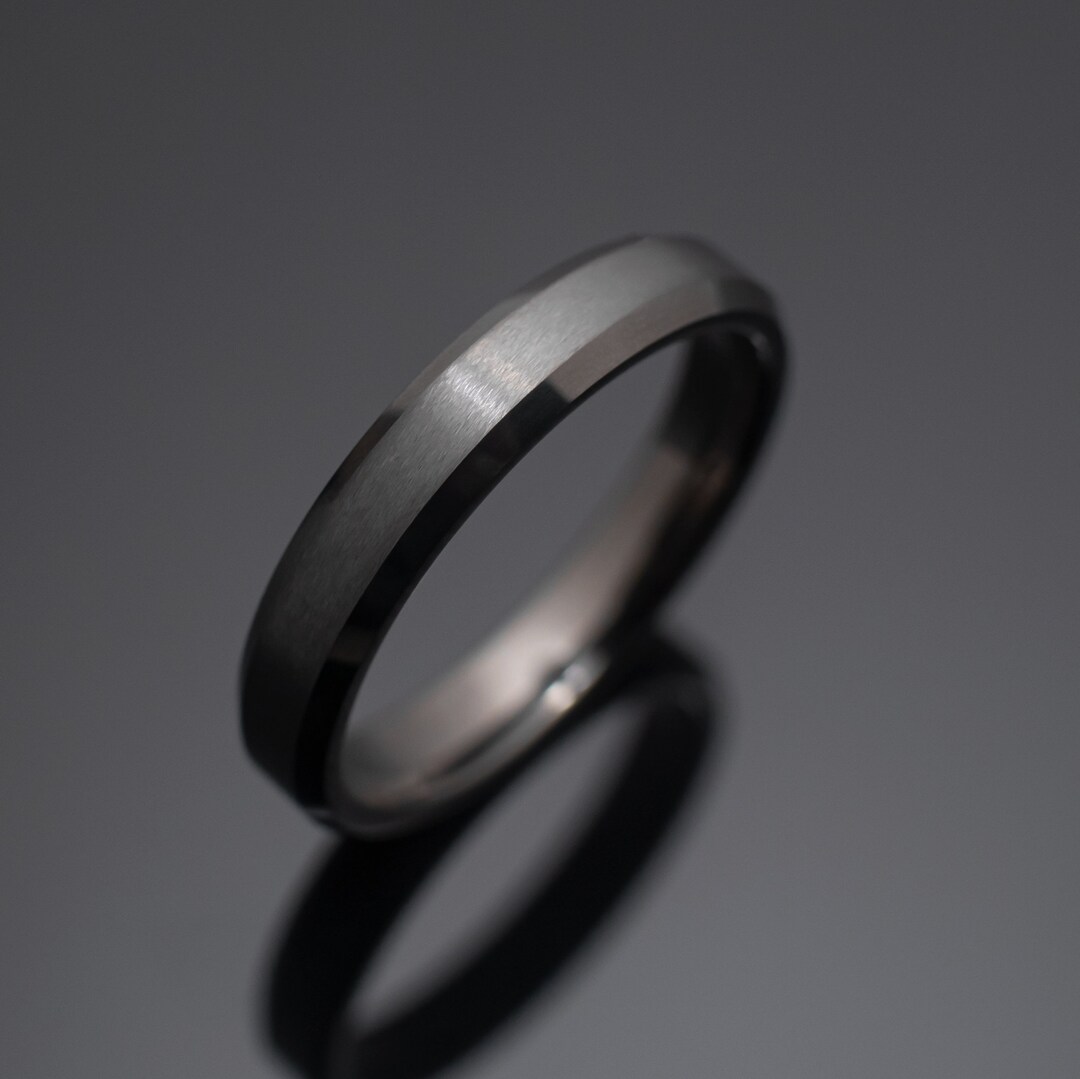 4mm Gunmetal Gray Tungsten Wedding Band, Brushed Unisex Wedding ...