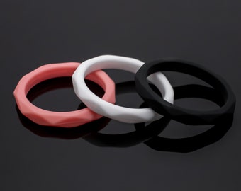 Personalized Silicone Ring, Customized Engraved Wedding Band for Men ...