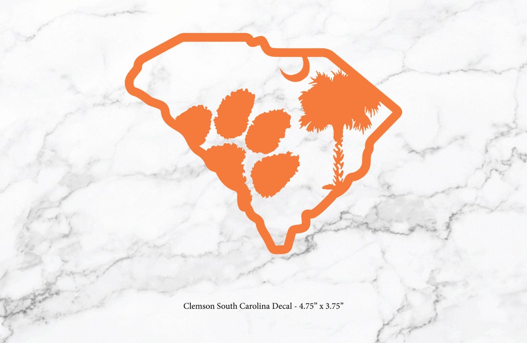 Clemson Paw South Carolina Palm Tree Decal/sticker - Etsy