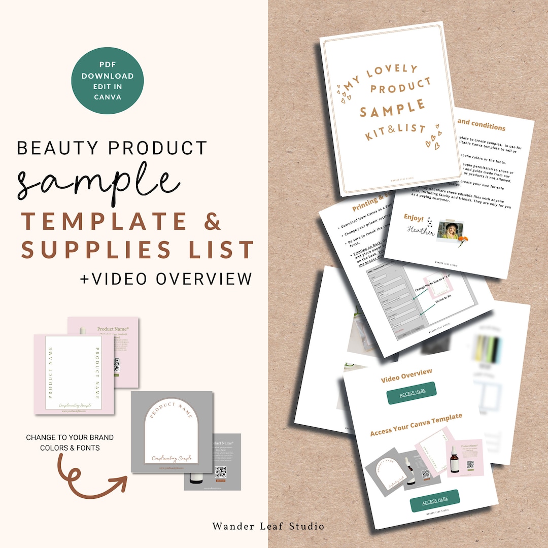 Beauty Product Sample Template & Kit | PDF Download | Supplies List ...