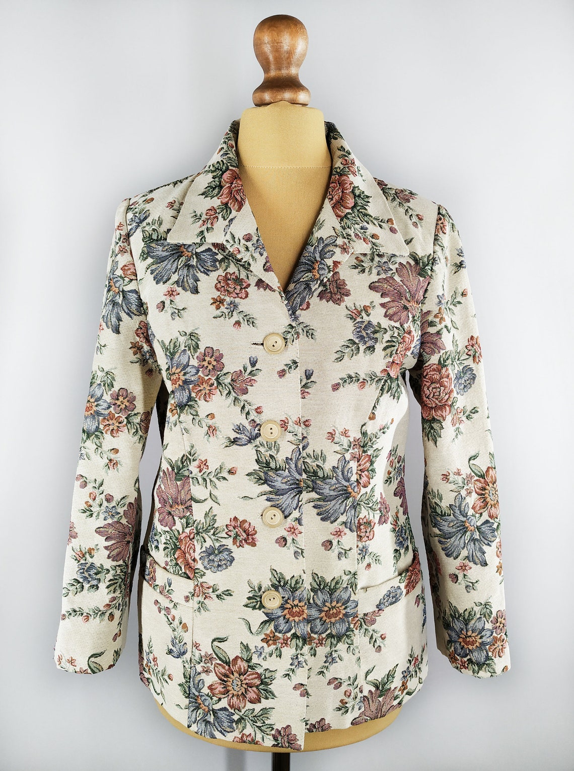 Vintage Tapestry Blazer in Floral Print - Etsy