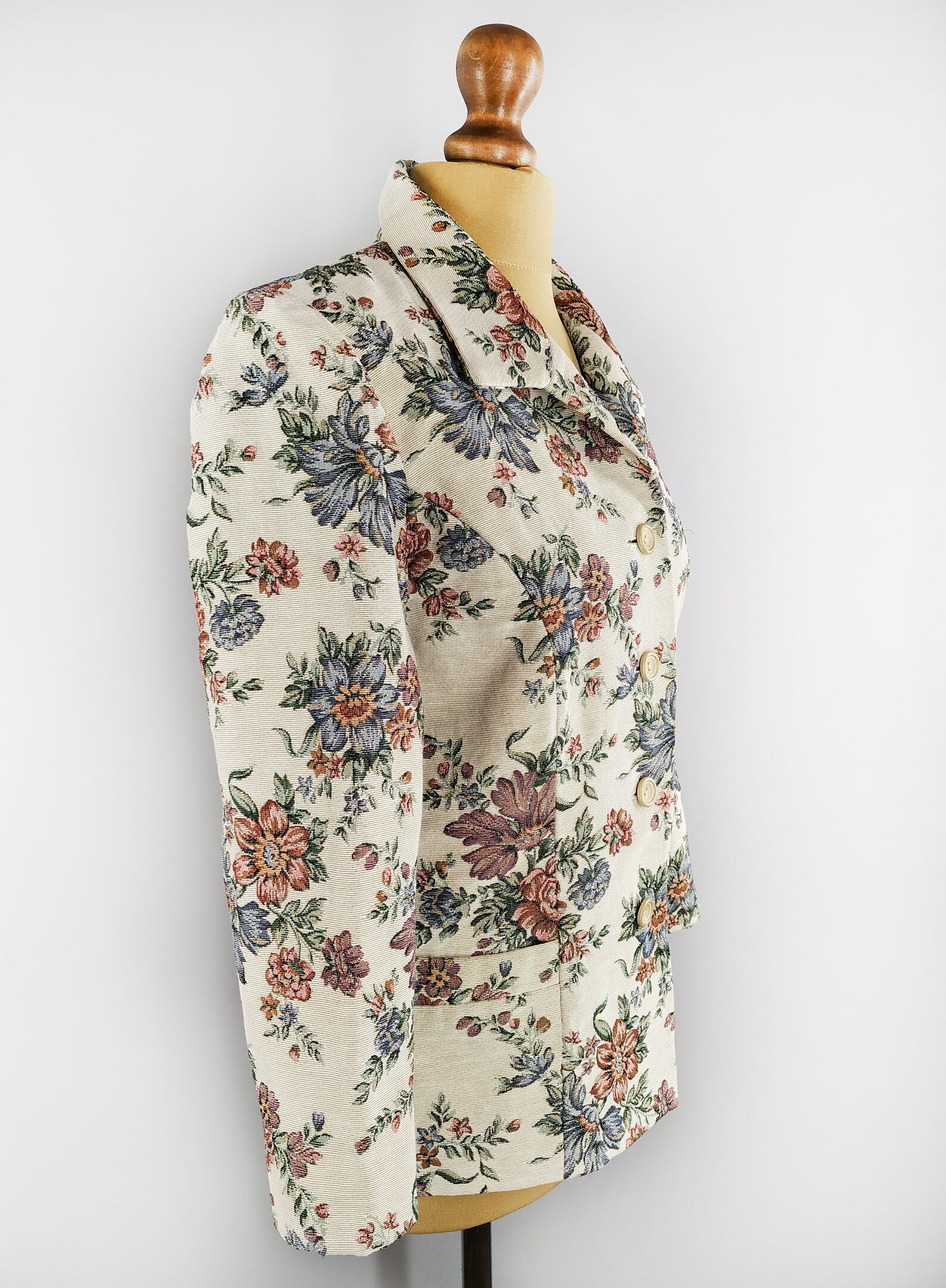 Vintage Tapestry Blazer in Floral Print - Etsy