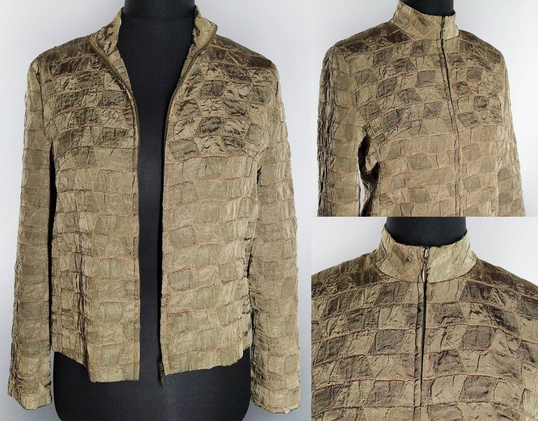 Vintage Metallic Jacket in Gold Color - Etsy