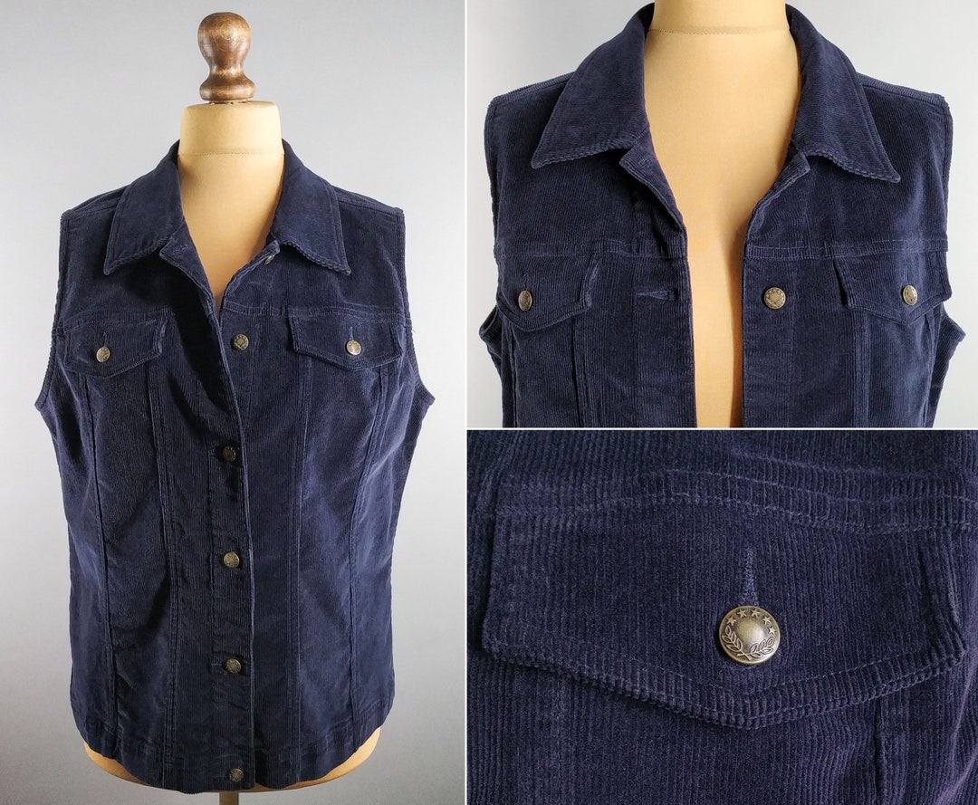 Vintage Blue Velvet Vest - Etsy