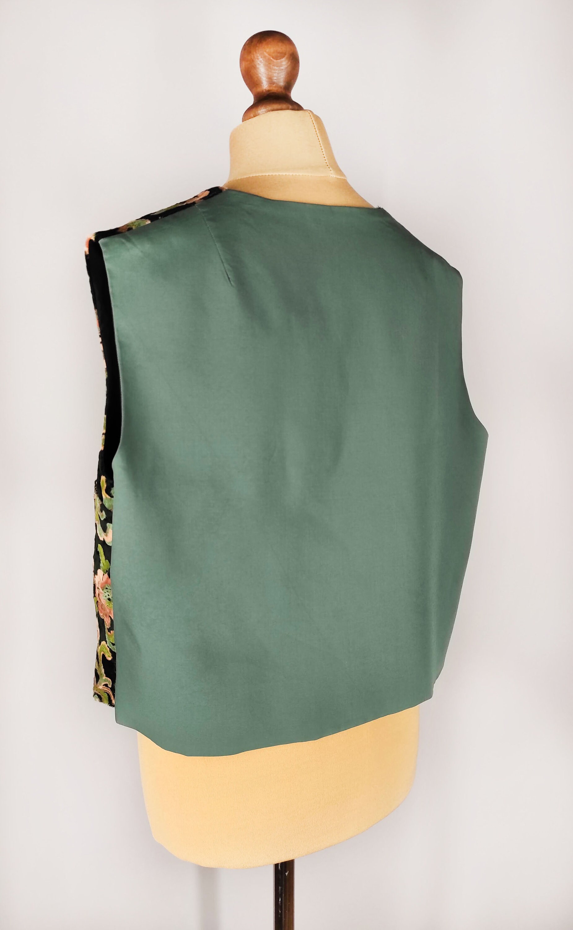 Vintage Boho Vest, Green Floral Waistcoat From the 70s - Etsy