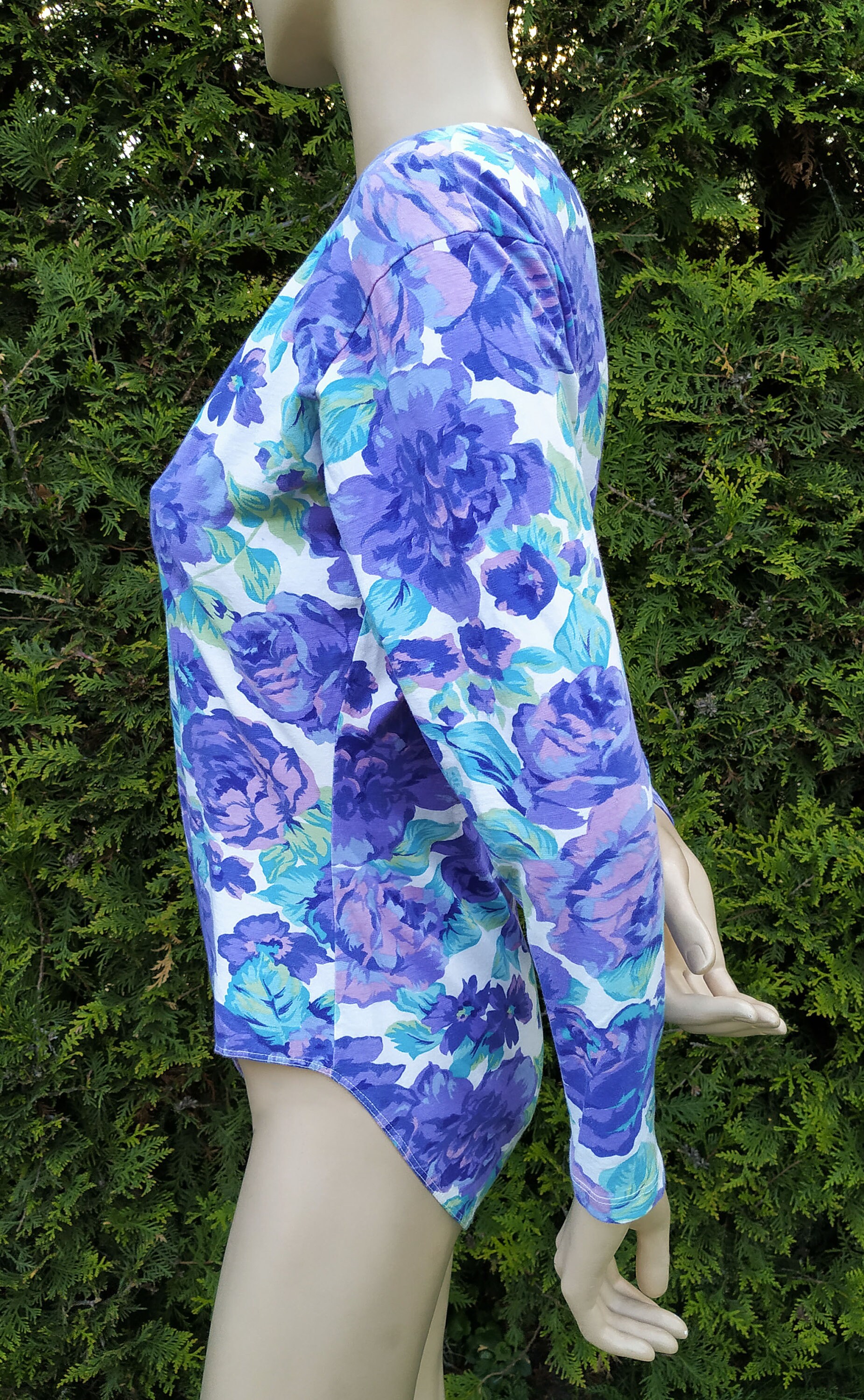 Bright Vintage Bodysuit Floral Body With Long Sleeves Etsy