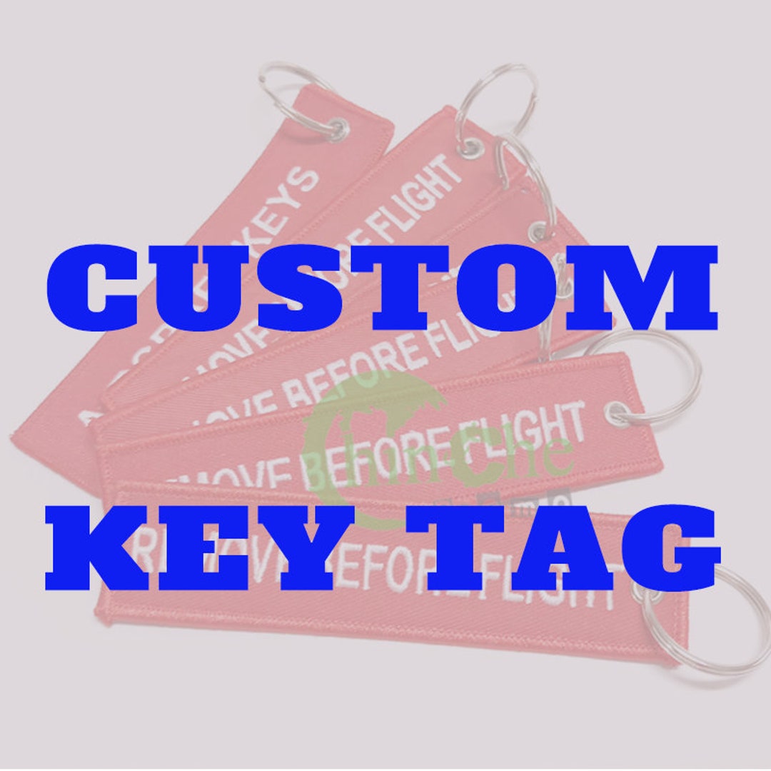 FREE Shipping Embroidery Red Flight Keychain Fabric Custom Flight Key ...