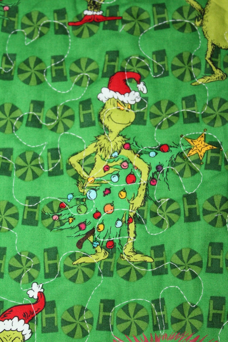 Christmas Grinch Quilt Grinch Lap Quilt Christmas Throw Dr. Seuss ...