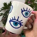 Evil Eye Design Mug/ Hand Painted Evil Eye Mugs/ Nazar Eye Protection ...