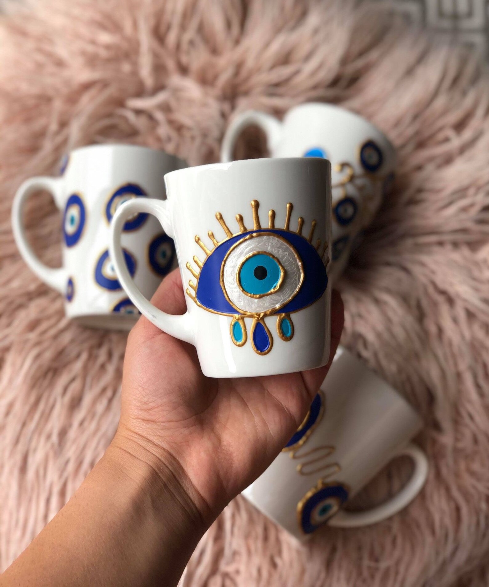 Evil Eye Design Personalized Mug/ Hand Painted Evil Eye Mugs/ - Etsy Canada