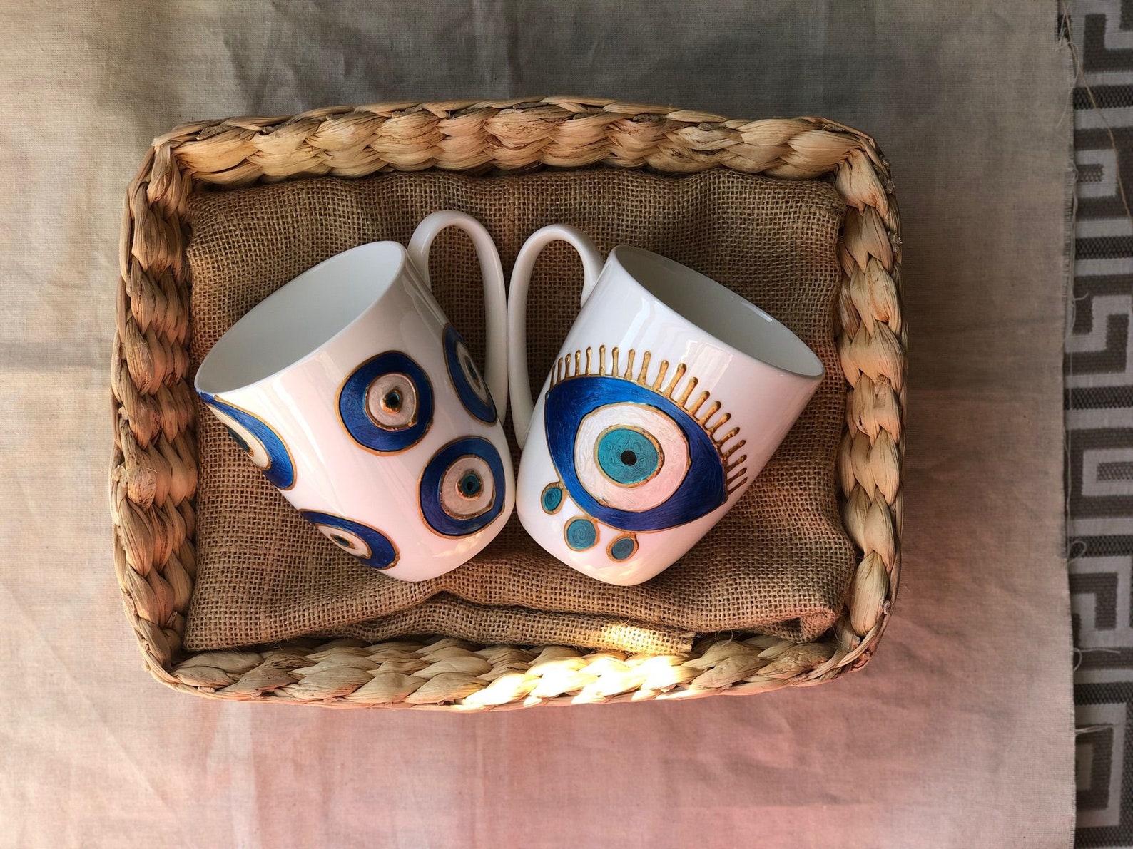Evil Eye Design Personalized Mug/ Hand Painted Evil Eye Mugs/ - Etsy