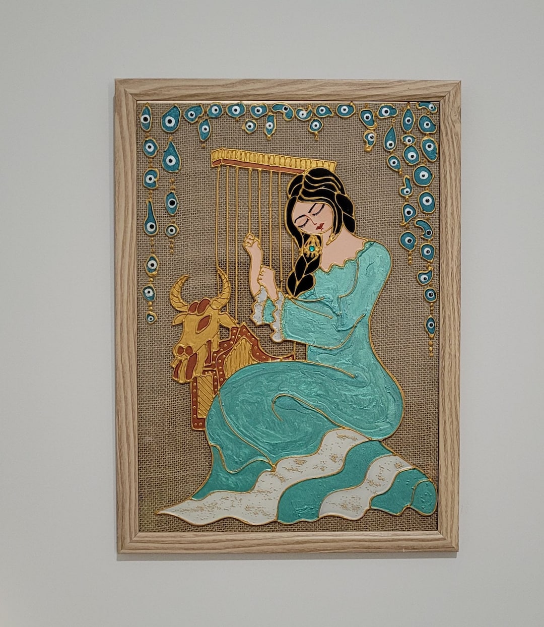 Hand-painted Middle Eastern Wall Art: Shanasheel Evil Eye Decor - Etsy