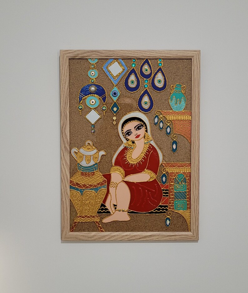 Hand-painted Middle Eastern Wall Art: Shanasheel Evil Eye Decor - Etsy