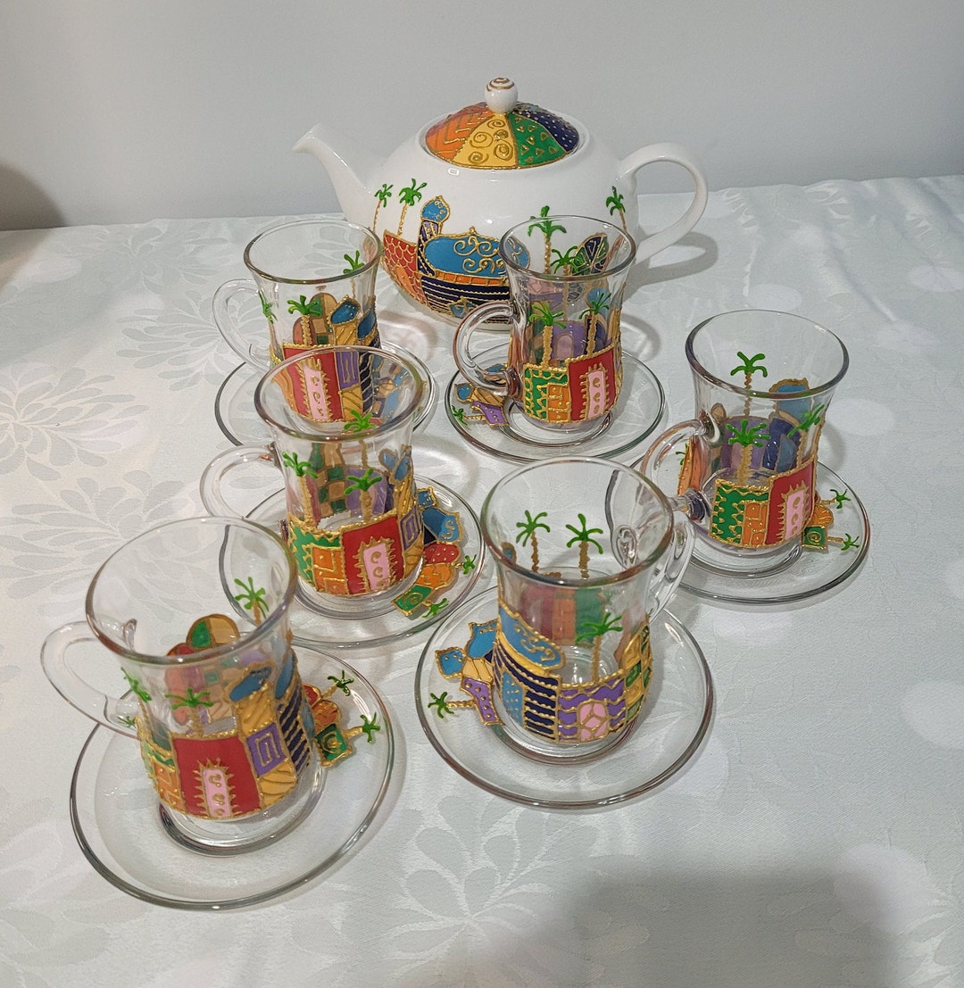Traditional Tea Cups Moroccan Arabic Turkish Tea Set - Etsy UK