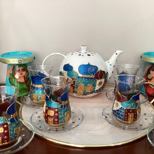 Traditional Tea Cups , Moroccan , Arabic , Turkish Tea Set, Chai ...