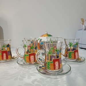 Traditional Tea Cups Moroccan Arabic Turkish Tea Set - Etsy UK