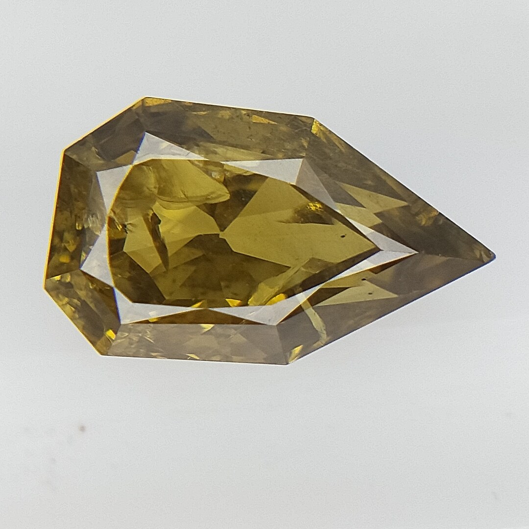 Rarest Modified Pear Shield Cut Diamond, Fancy Champagne Colored, 0.81 ...