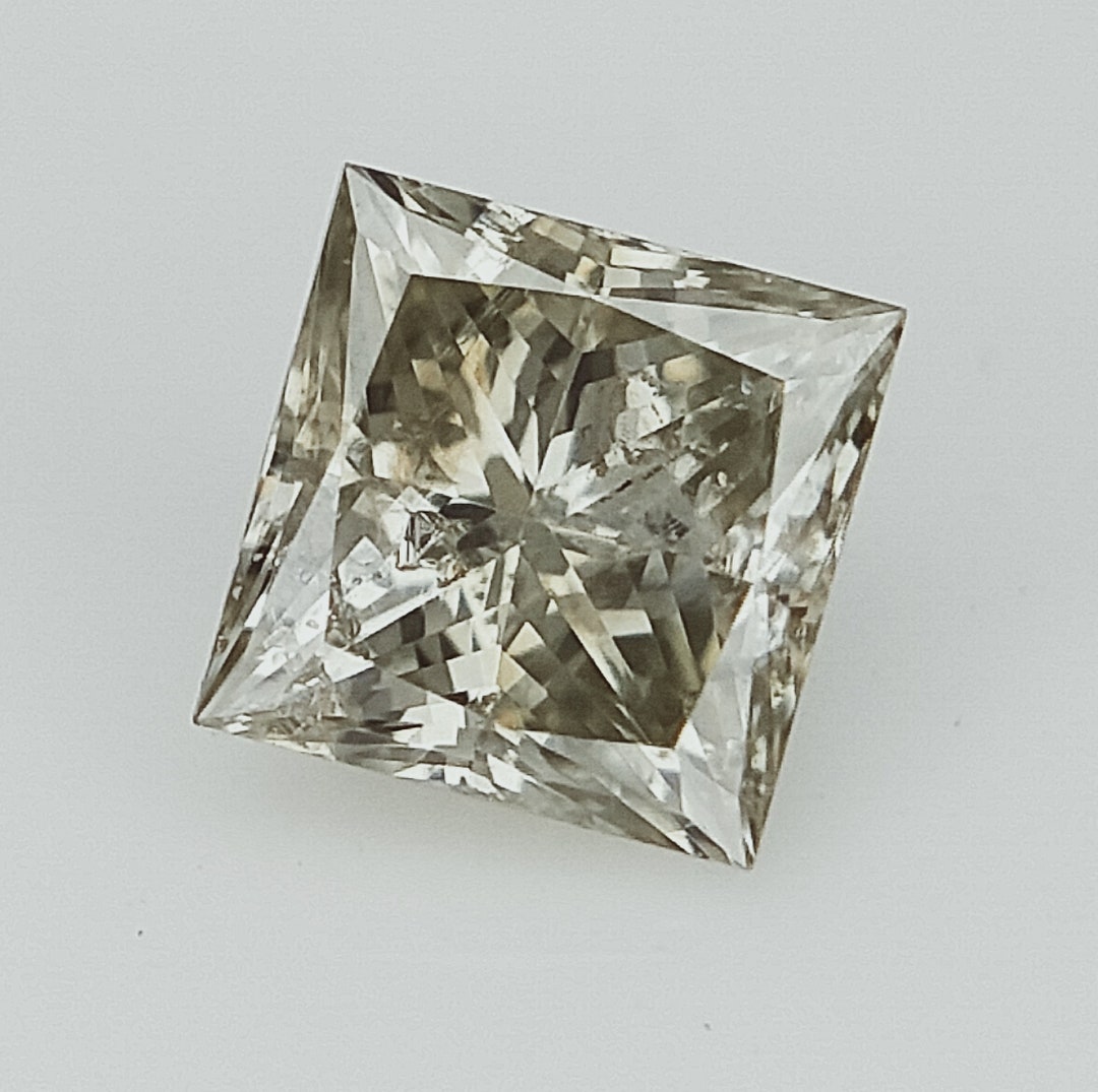 Princess Shape Diamond Light Colored Diamond 0.17cts - Etsy