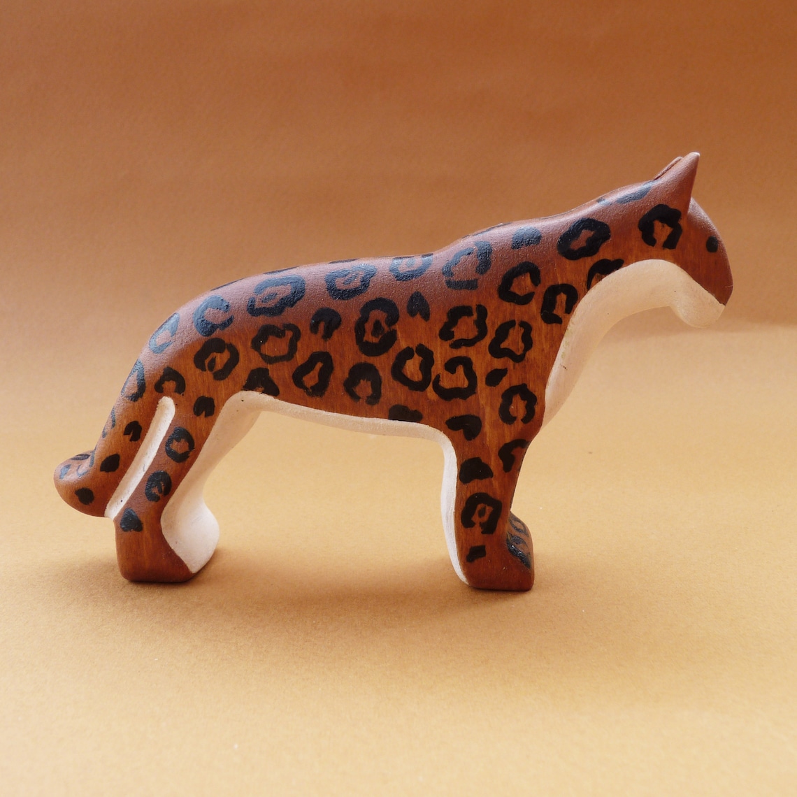 Wooden jaguar toy Wooden jaguar figurine Wild animals Natural | Etsy