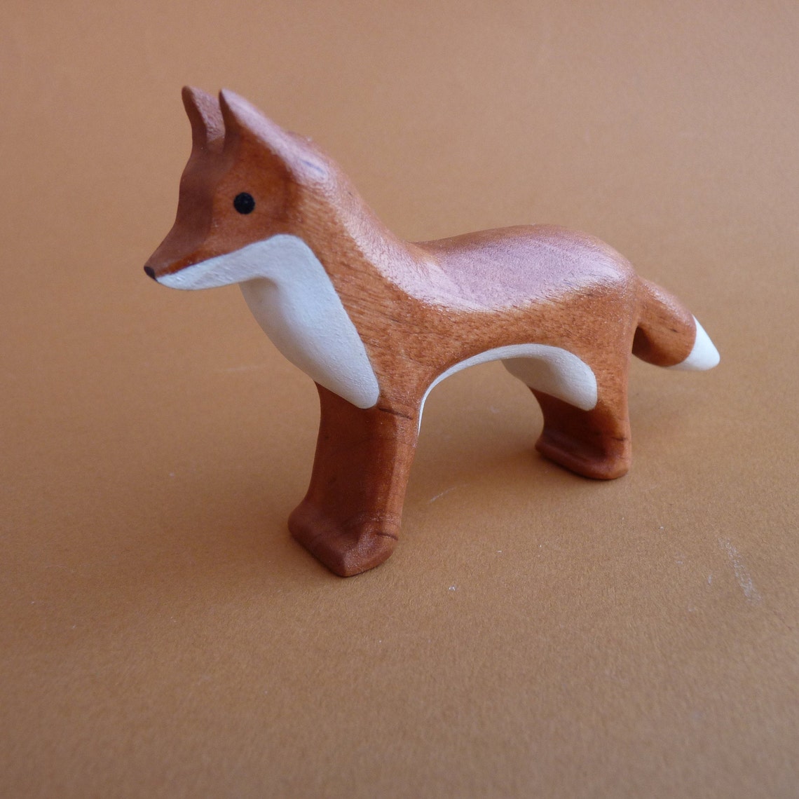 Wooden fox set 4 pcs Fox figurine Wooden animal play set | Etsy