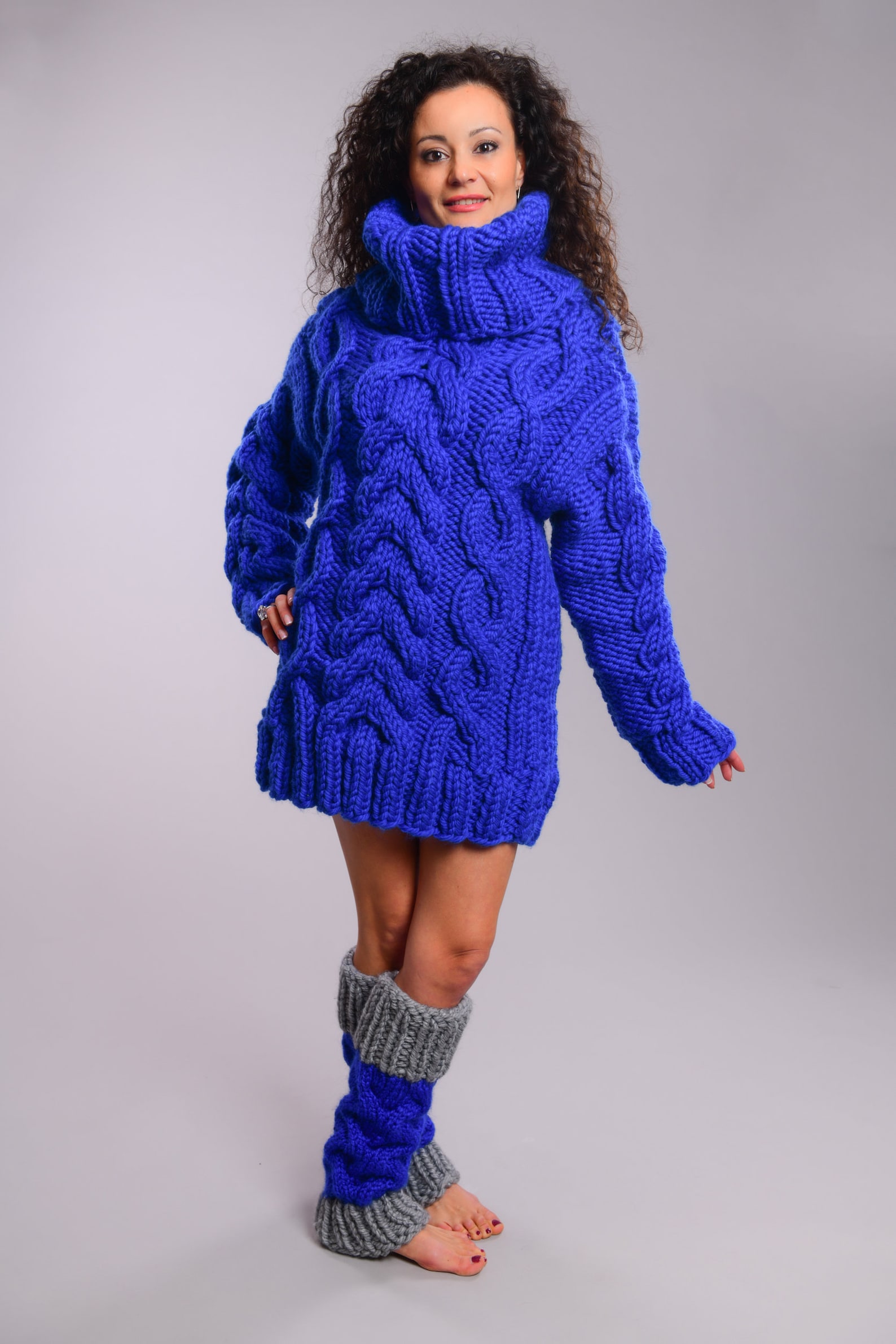Chunky Cable Knit Turtleneck, Bulky Knit Sweater, Thick Wool Sweater ...