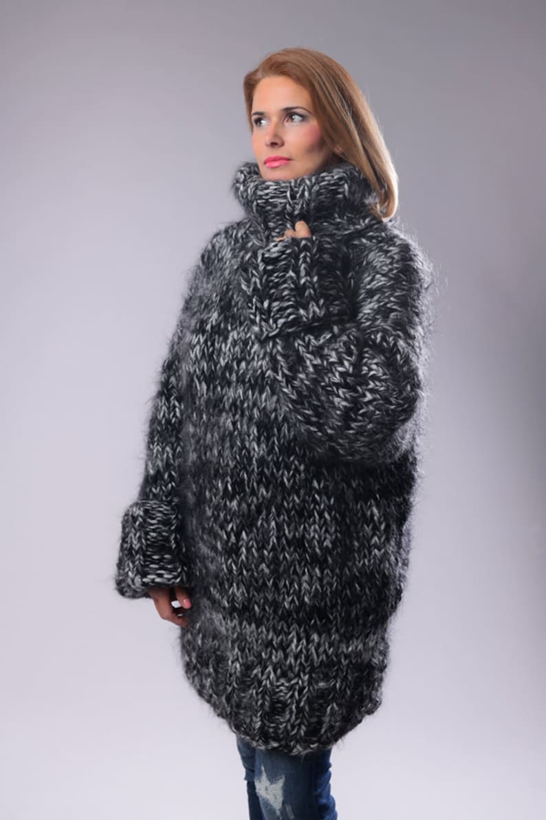 Super chunky turtleneck sweater Thick Mohair sweater Bulky - Etsy 日本