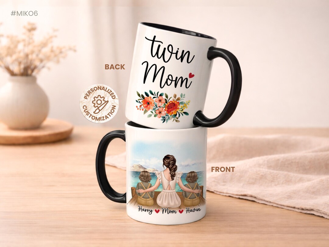 Birthday Gift From Husband to Twin Mom, Personalized Mom of Twins Mug ...
