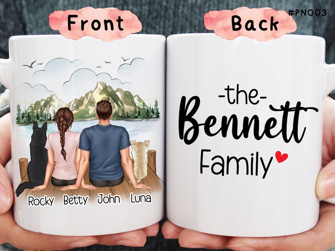 Personalized Family Mug, Pet Family Coffee Mug, Custom Family Gift, Dog ...