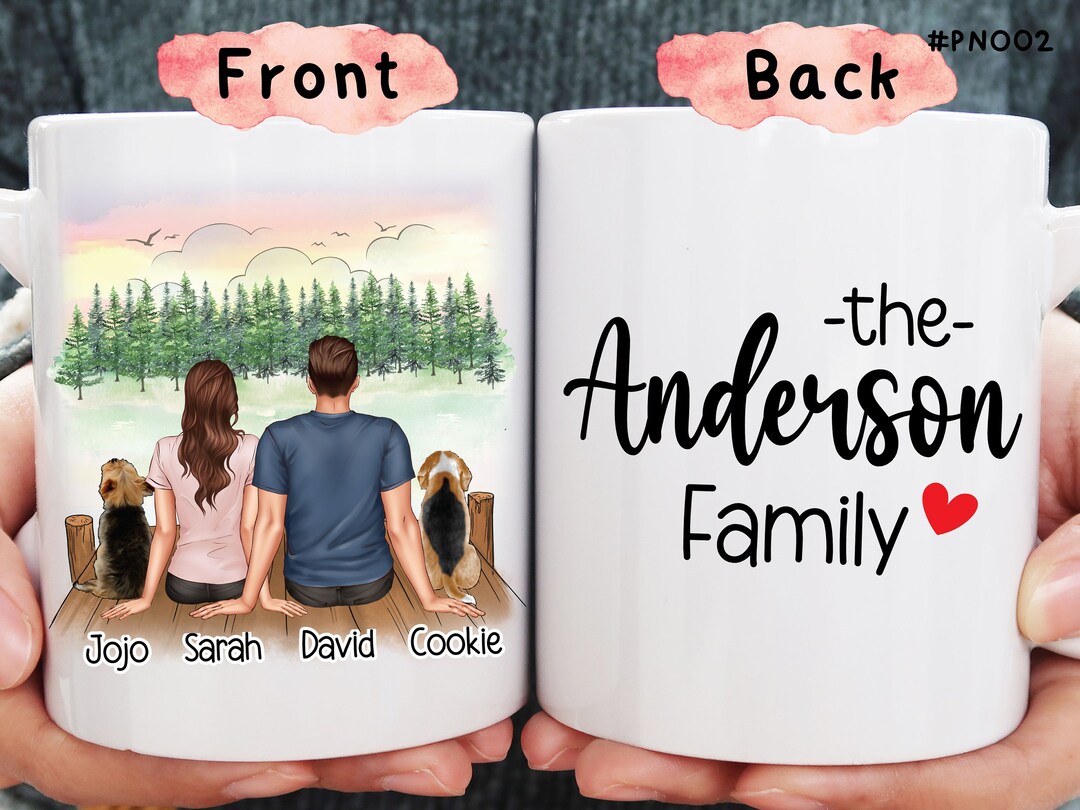 Personalized Family Mug, Pet Family Coffee Mug, Custom Family Gift, Dog ...