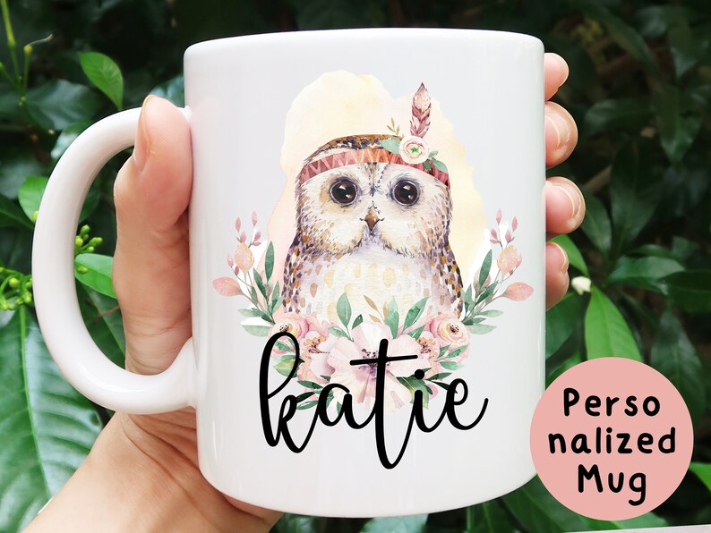 Owl Mug Ceramic Owl Coffee Cup for Women Personalized Owl - Etsy