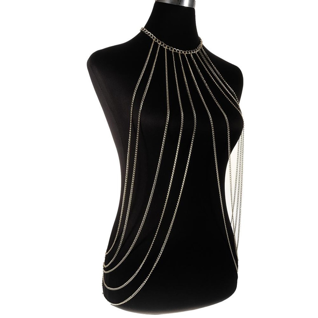 Cross Body Necklace, Body Chain, Beach Body Chain, Body Chain Fashion ...