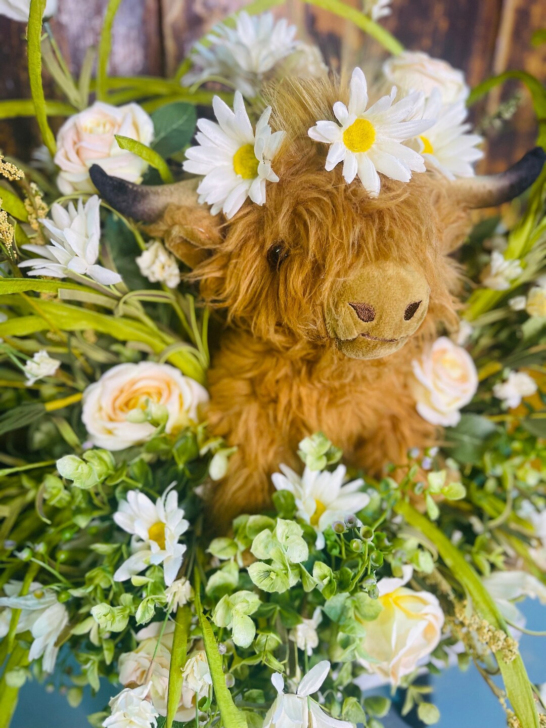 Highland Cow Wreath, Highland Cow Decor, Farmhouse Decor, Modern ...