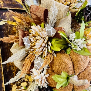 Boho Neutral Pumpkin Fall Swag, Autumn Minimalist Fall Decor, Pumpkin ...